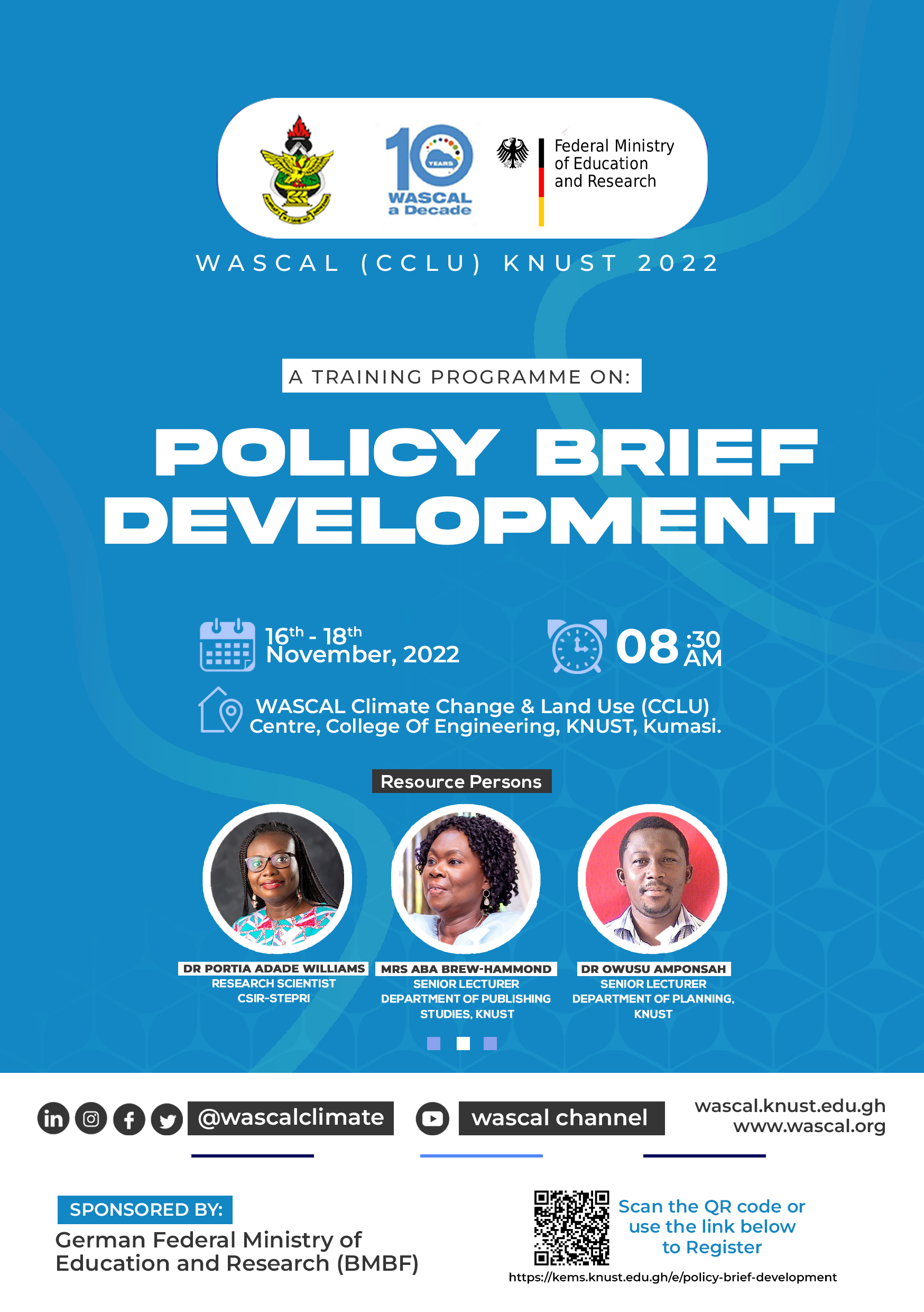 A Training Programme on Policy Brief Development (16-18 November 2022): Overview · KNUST Events ...